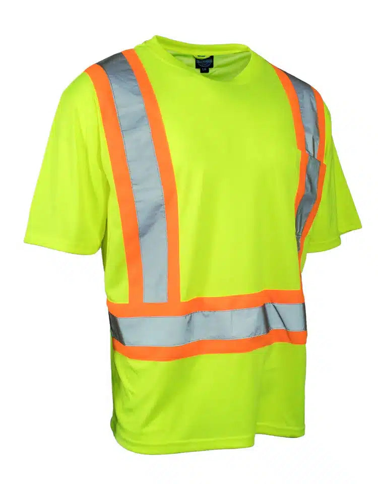 Hi Vis Crew Neck Short Sleeve Safety Tee Shirt with Chest Pocket ...
