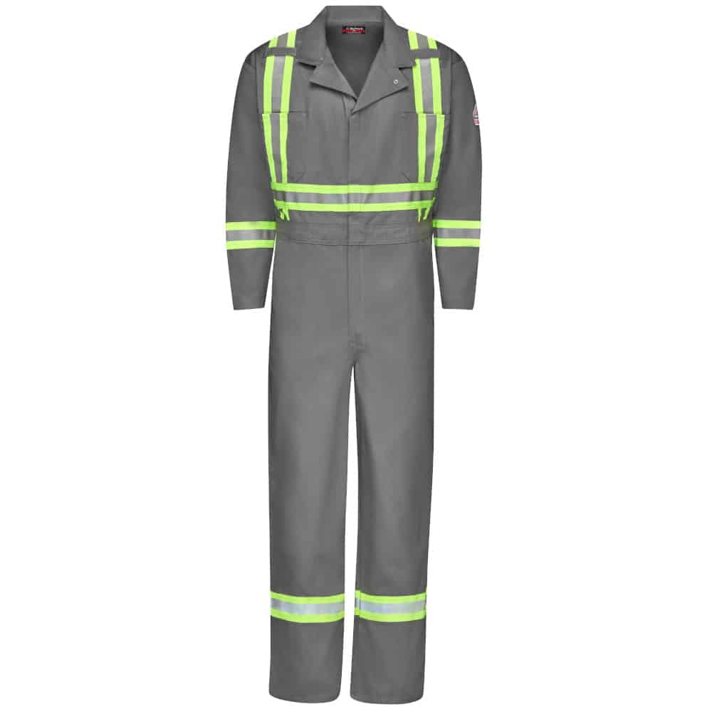 Classic Coverall with Reflective Trim (Gray) – Brasco Safety Inc.